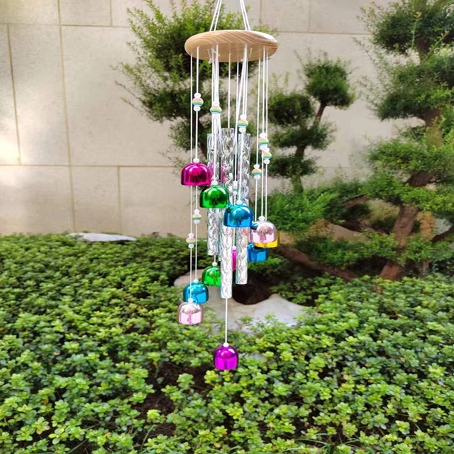 JOLI CARILLON DE vent cloche avec tubes en aluminium colorés décoration ... JOLI CARILLON DE vent cloche avec tubes en aluminium colorés décoration ...