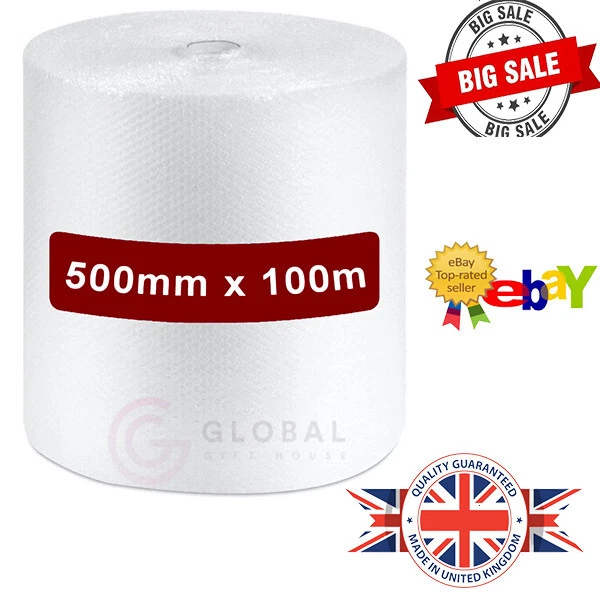 LONG ROLL OF 100 Meters Long Cushioning Quality Bubbles 500mm X 100m £9 ...