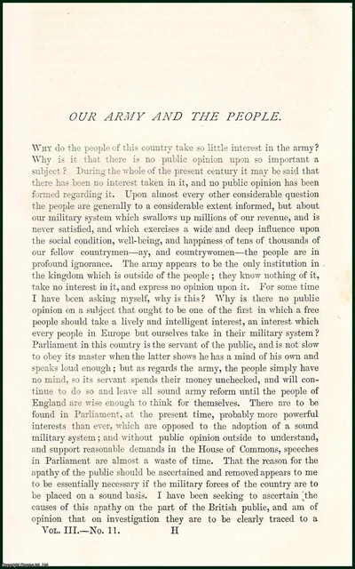 OUR ARMY AND The People (Part I). An Uncommon Original Article From The ...