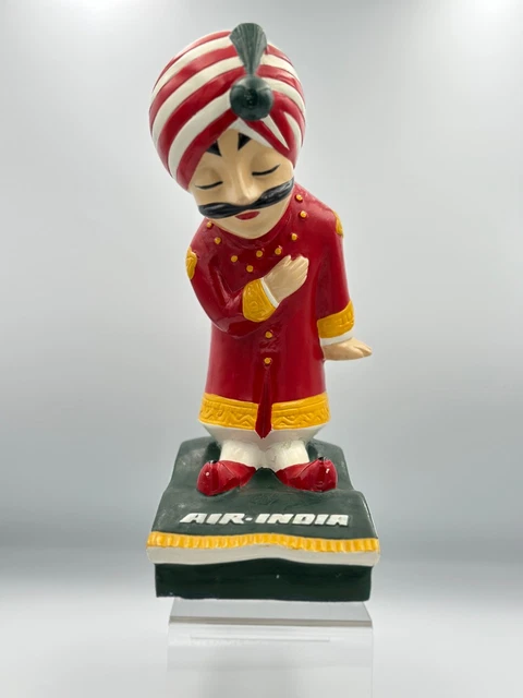 MASCOTTE MAHARAJAH GRANDE figurine Air India Vintage Publicité aviation ...