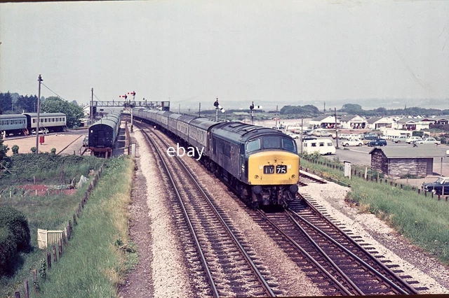 ORIGINAL 35MM SLIDE Diesel loco Class 45 no.45045 Dawlish Warren+rights ...