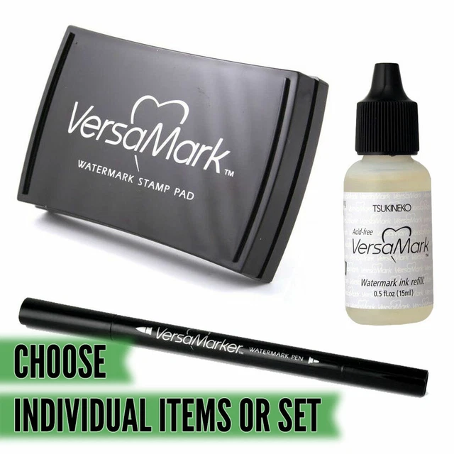 VERSAMARK HEAT EMBOSSING Kit / Large Ink Pad / Detail Pen / Pad Refill ...