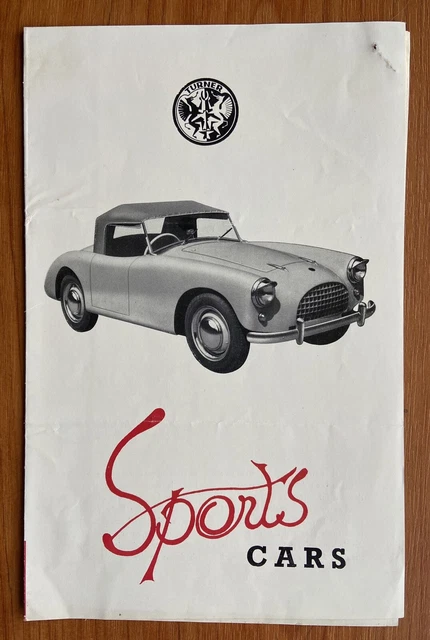 TURNER SPORTS CAR Brochure Owners Handbook Manual Parts 1950s microcar ...
