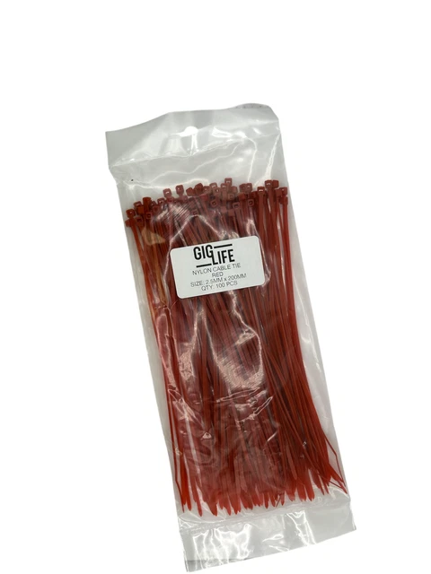 CABLE TIES - Red - 2.5mm x 200mm Long - Pack of 100 $4.55 - PicClick AU