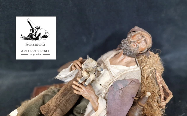 NEAPOLITAN CRIB, SLEEPER rustic sheep farmer KRIPPEN, CRECHE, BELEN ...