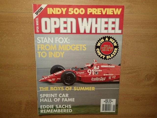 OPEN WHEEL MAGAZINE-JUNE/1992-STAN Fox/Indy 500/Eddie Sachs Remembered ...