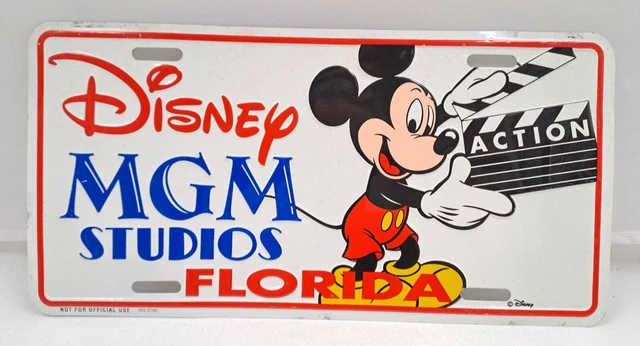WALT DISNEY MGM Studios Florida License Plate Souvenir 961-2780 T2860 ...