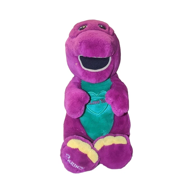 VINTAGE STUFFED ANIMAL Plush Barney 17" Singing I Love You Purple ...