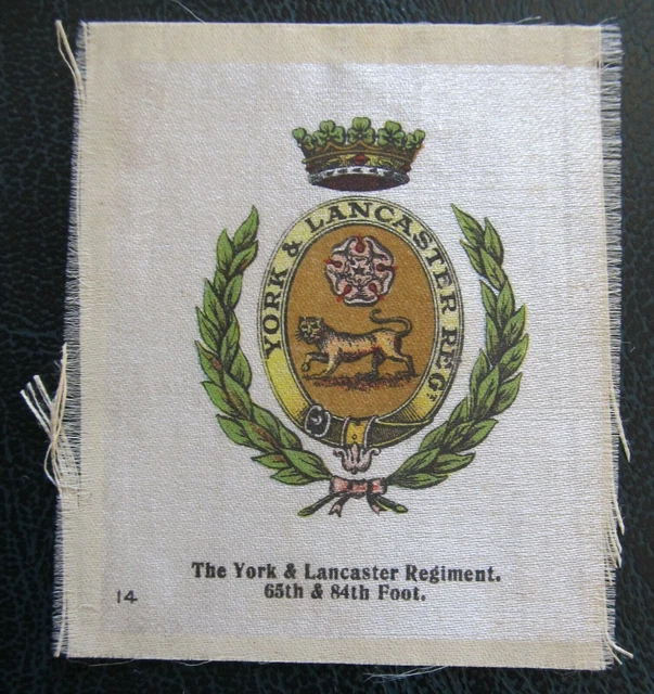 CIGARETTE SILKS CARD Ww1 era medium York and Lancaster Regiment ...