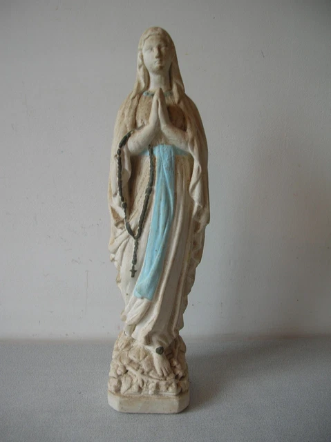 ANCIENNE STATUE CATHOLIQUE de la Vierge Marie en plâtre religion EUR 24 ...