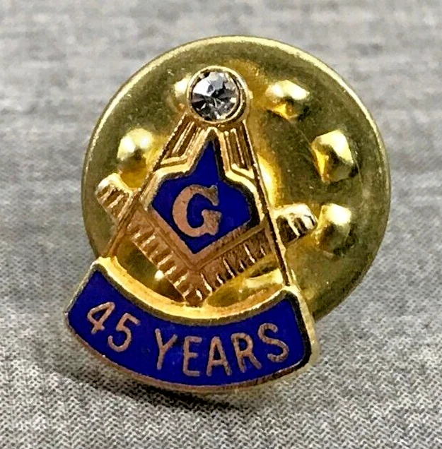 MASONIC SQUARE AND Compass 45 Years Small Lapel Hat Jacket Vest Shirt ...