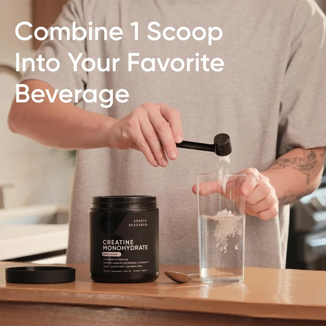 SPORTS RESEARCH CREATINE Monohydrate - Gain Lean Muscle, Improve ...