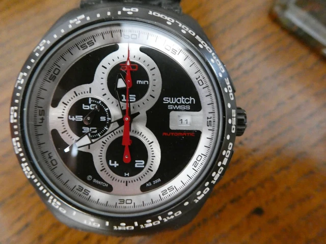 RARE SWATCH AUTOMATIC Chronograph, Stamped Eta V8, On Back Case EUR 207,06 - PicClick FR