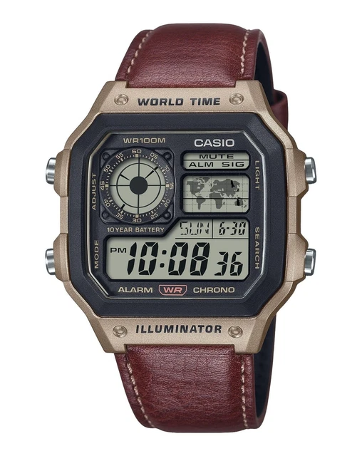 CASIO STANDARD GREY Dial Quartz Casual 100M Men's Watch AE-1200WHL-5AV ...