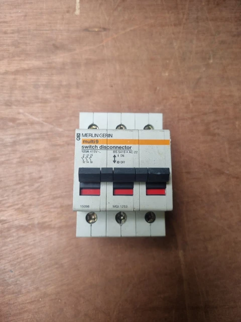 MERLIN GERIN MULTI 9 MGI1253 125A Triple Pole Main Switch Disconnecter ...