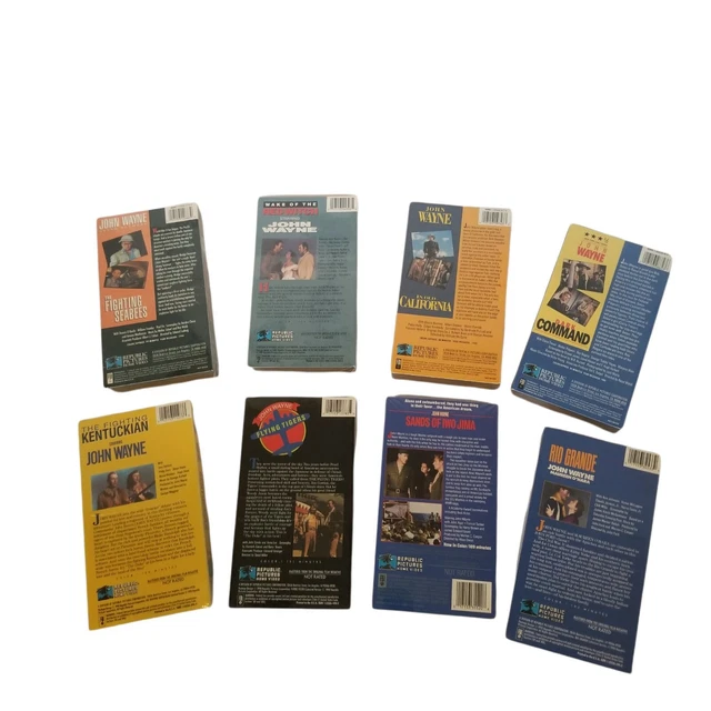 JOHN WAYNE MOVIE Larger Than Life Collection VHS Set of 8 Sealed New ...