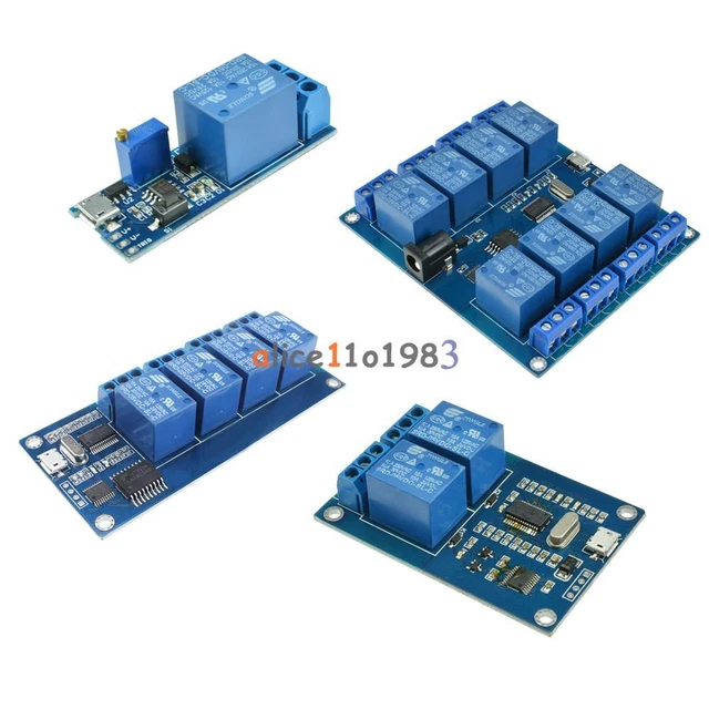 MICRO USB 5V 2/4/8 Channel USB Control Relay Module 1 Channel 5-30V ...