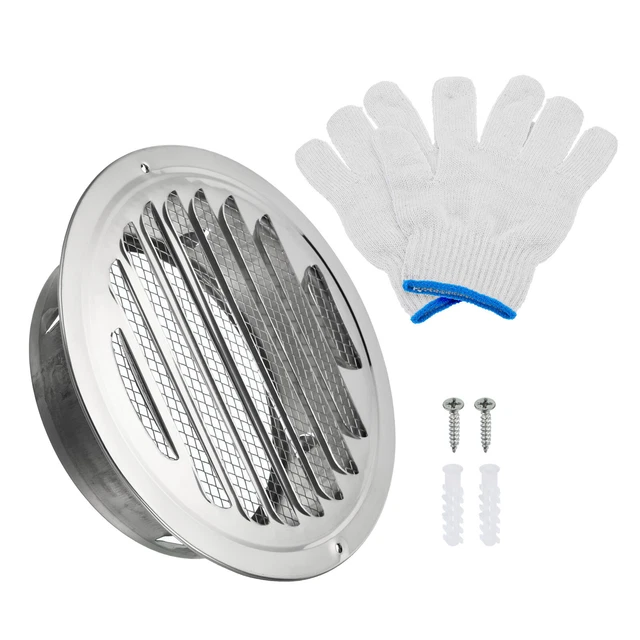 6& ROUND SOFFIT Air Vents Stainless Steel Louver Grille Cover Screen ...