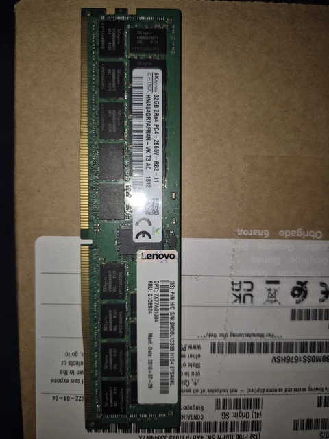 01DE974 LENOVO DDR4 32Gb 2Rx4 Pc4-21300 2666Mhz Rdimm EUR 65,00 ...