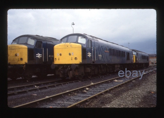 ORIGINAL 35MM SLIDE - Class 45's - 45143 & 45004 at Derby works - May ...