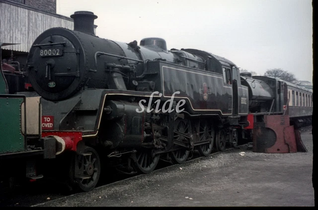BRITISH RAILWAY STANDARD Steam Locomotive 80002 Haworth Original Slide ...