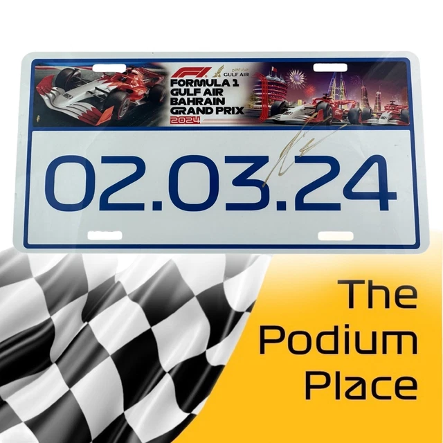 F1 BAHRAIN 2024 Licence Number Plate NEW Signed by Charles Leclerc ...