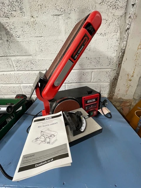 EXCEL BELT & Disc Sander 370W Bench Mounting Wood working Tilt 90 ...