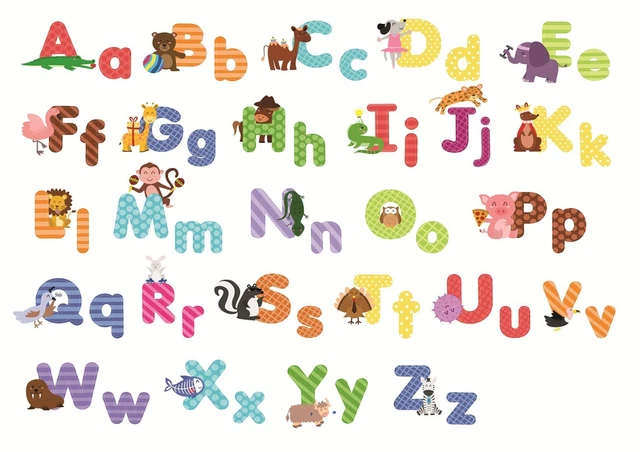 ALPHABET ANIMALS A-Z Kids Educational Giant Poster - A5 A4 A3 A2 A1 ...