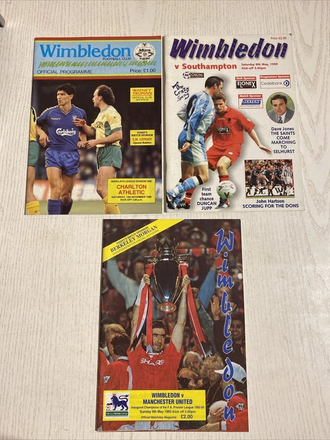 3 WIMBLEDON FOOTBALL Club Official Programmes £0.99 - PicClick UK