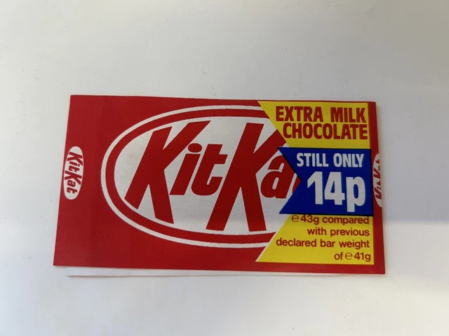 VINTAGE ROWNTREE KIT KAT chocolate bar wrapper 1980s £7.50 - PicClick UK