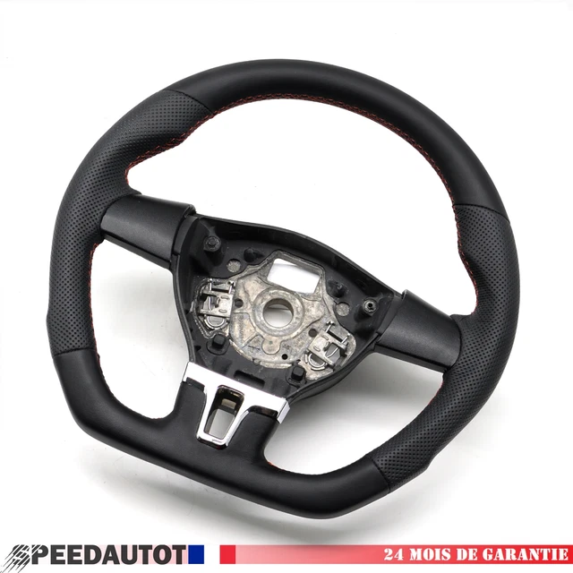 VOLANT EN CUIR aplati VW Transporter T5 volant 7E0419091 Echange ...