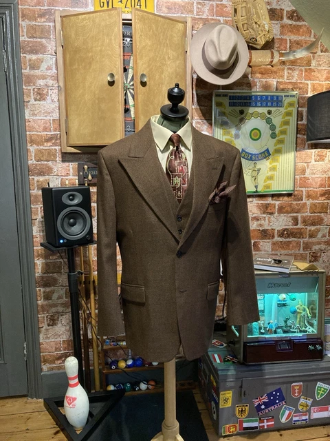 MENS THREE PIECE Chester Cordite 1930s Style Suit. Size 42R £399.40 ...