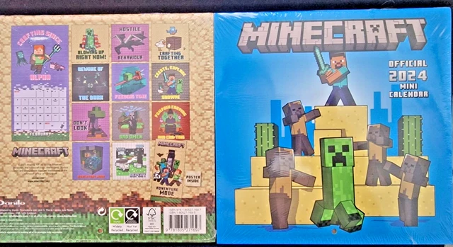 MINECRAFT OFFICIAL 2024 Mini Calendar *SEALED* £4.99 - PicClick UK