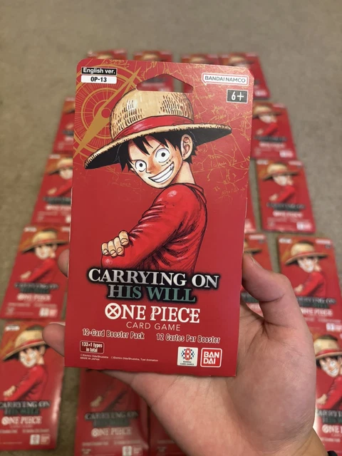 ONE PIECE OP-13 Carrying On His Will - Sleeved Booster Packs- LOT OF 24 ...
