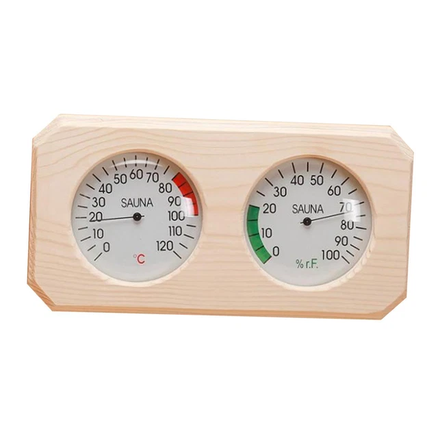 PIN EN BOIS Sauna Hygrothermograph Thermomètre Facile à Lire pour Sauna EUR 31,81 - PicClick FR