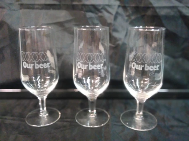 XXXX OUR BEER Stemmed Glasses X Castlemaine Fourex Man Cave Bar ...