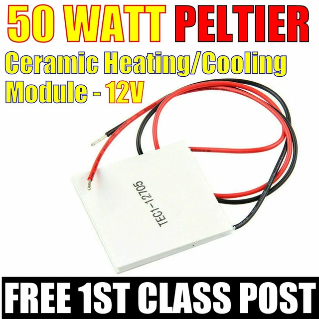 50W PELTIER SEEBECK Cell 12705 Thermoelectric Heating Cooling. 1ST ...