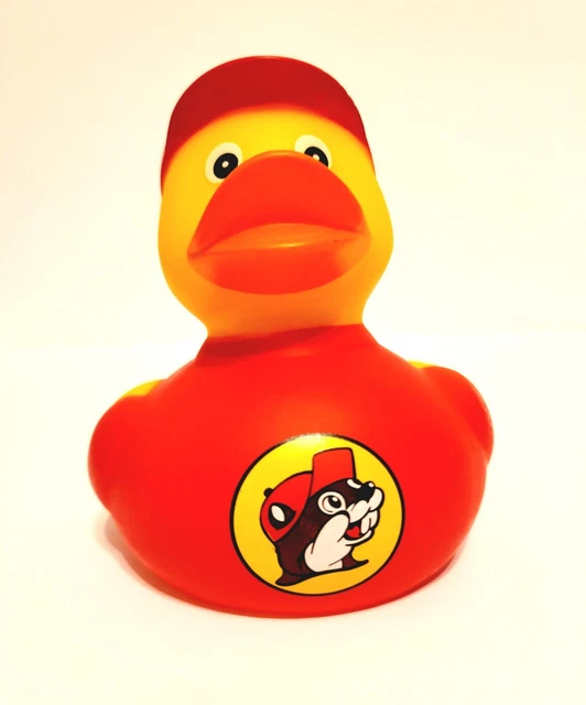 BUC-EES YELLOW DUCK in Red Buc-ees Beaver Shirt & Red Ball Cap Rubber ...