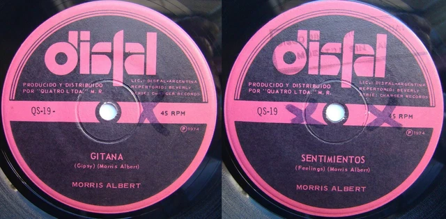 MORRIS ALBERT GYPSY/FEELINGS (Côté B) 1974 Promo Titres Espagnols ...