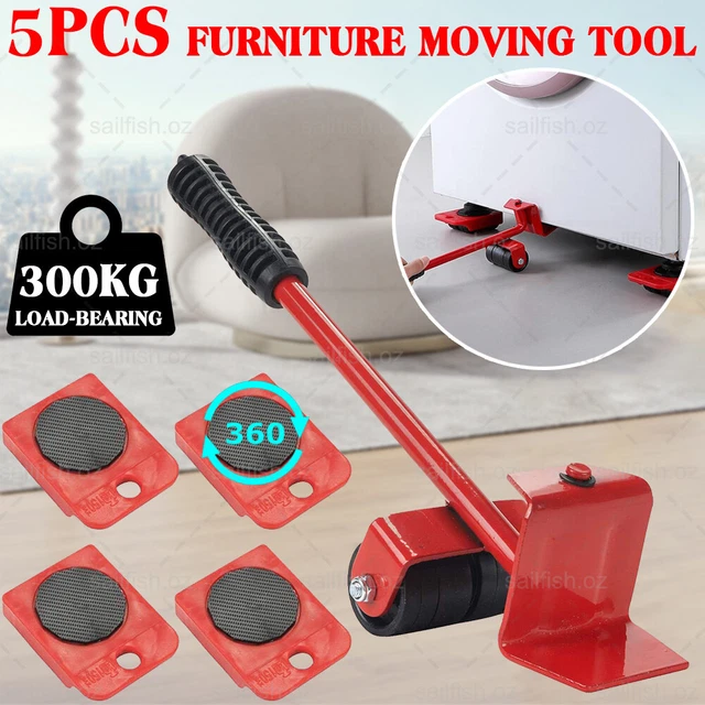 HEAVY FURNITURE MOVING Lifter Roller Move Tool Set Wheel Mover Sliders ...