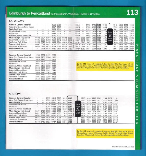 EAST COAST BUSES Network Guide - Bus Timetable Booklet - Edinburgh ...