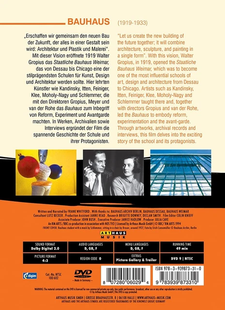 BAUHAUS:THE FACE OF The 20Th Centu (DVD) Compilation Frank Whitford EUR ...