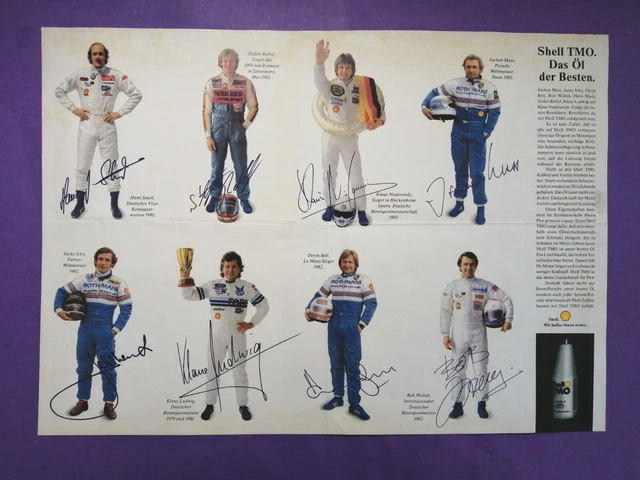 ALTES SHELL POSTER 24h LeMans Stefan Bellof Ludwig Stuck Ickx Porsche ...