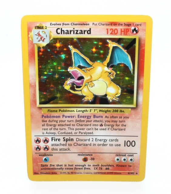 CHARIZARD 4/102 HOLO Rare Base Set 1999 - Pokemon Card TCG (LP) £229.99 ...