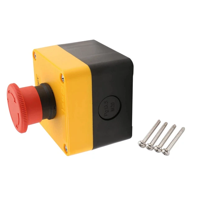 EMERGENCY STOP PUSH Button Switch Red 660V 10A IP65 Waterproof with ...