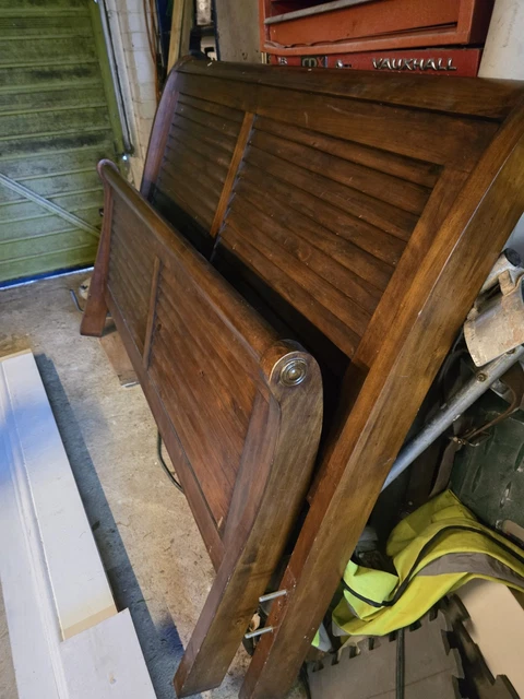 KINGSIZE SOLID WOOD Sleigh Bedframe With Slates £104.70 - PicClick UK