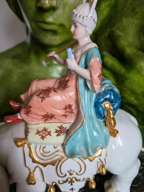 ELEPHANT BARROQUE PORCELAINE Polonaise Xix Ème Siècle Złocona EUR 199 ...