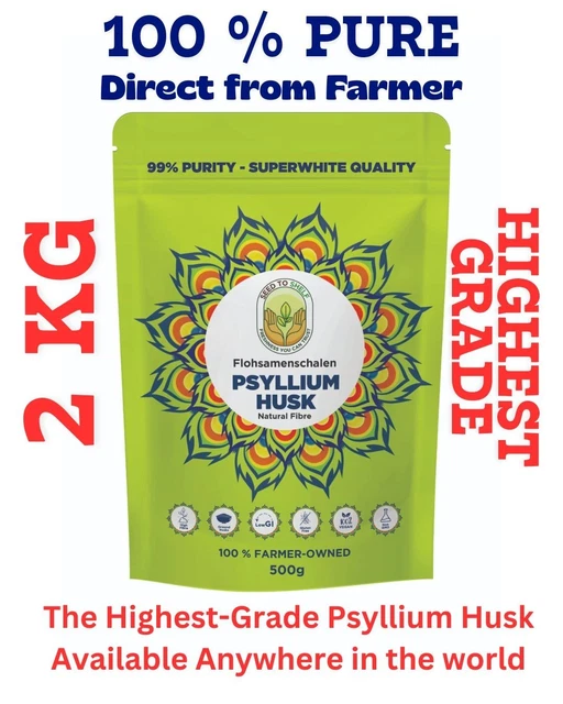 ( 2 KG) Super White Psyllium Husk Powder - 100 % Pure | Direct from ...
