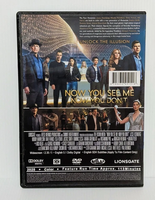 NOW YOU SEE Me: Now You Don't (2025 DVD) New Unsealed Region Free ...