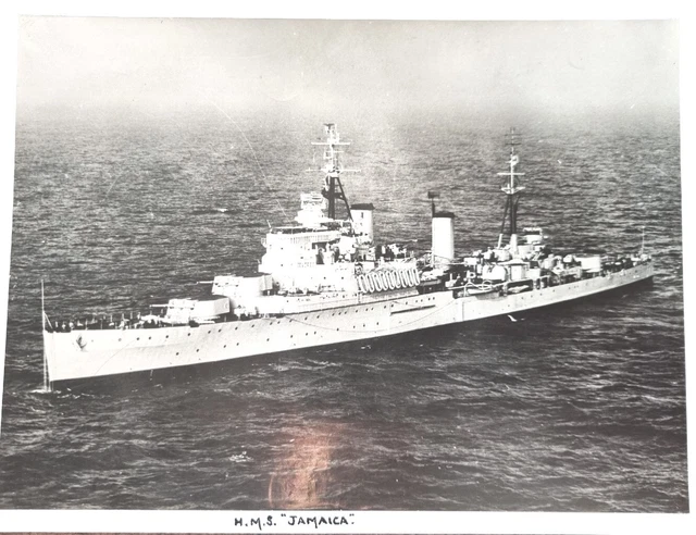 ORIGINAL VINTAGE WW2 era Press Photo Royal Navy Cruiser HMS JAMAICA ...
